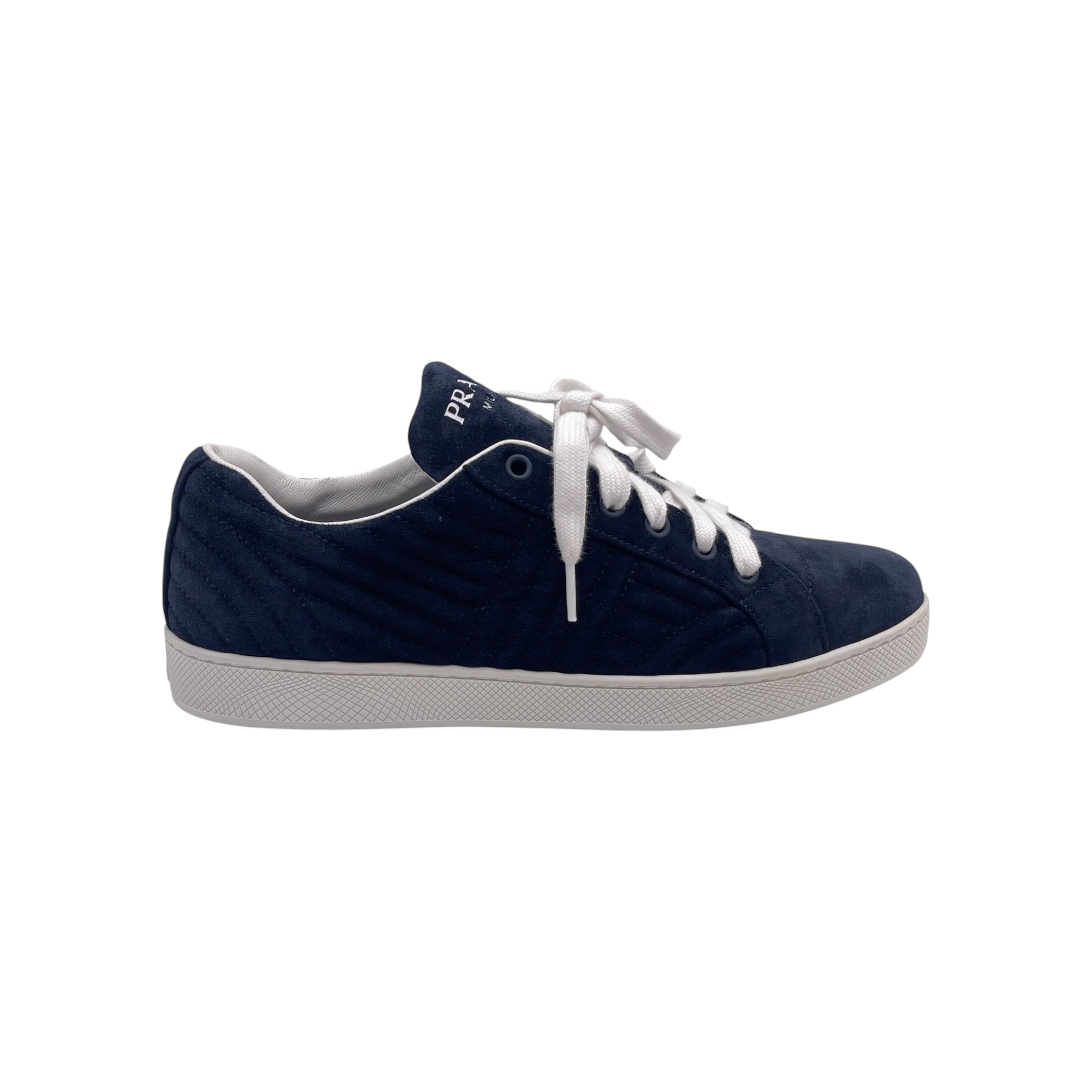 Prada Quilted Navy Suede Snkr – Reddz Trading